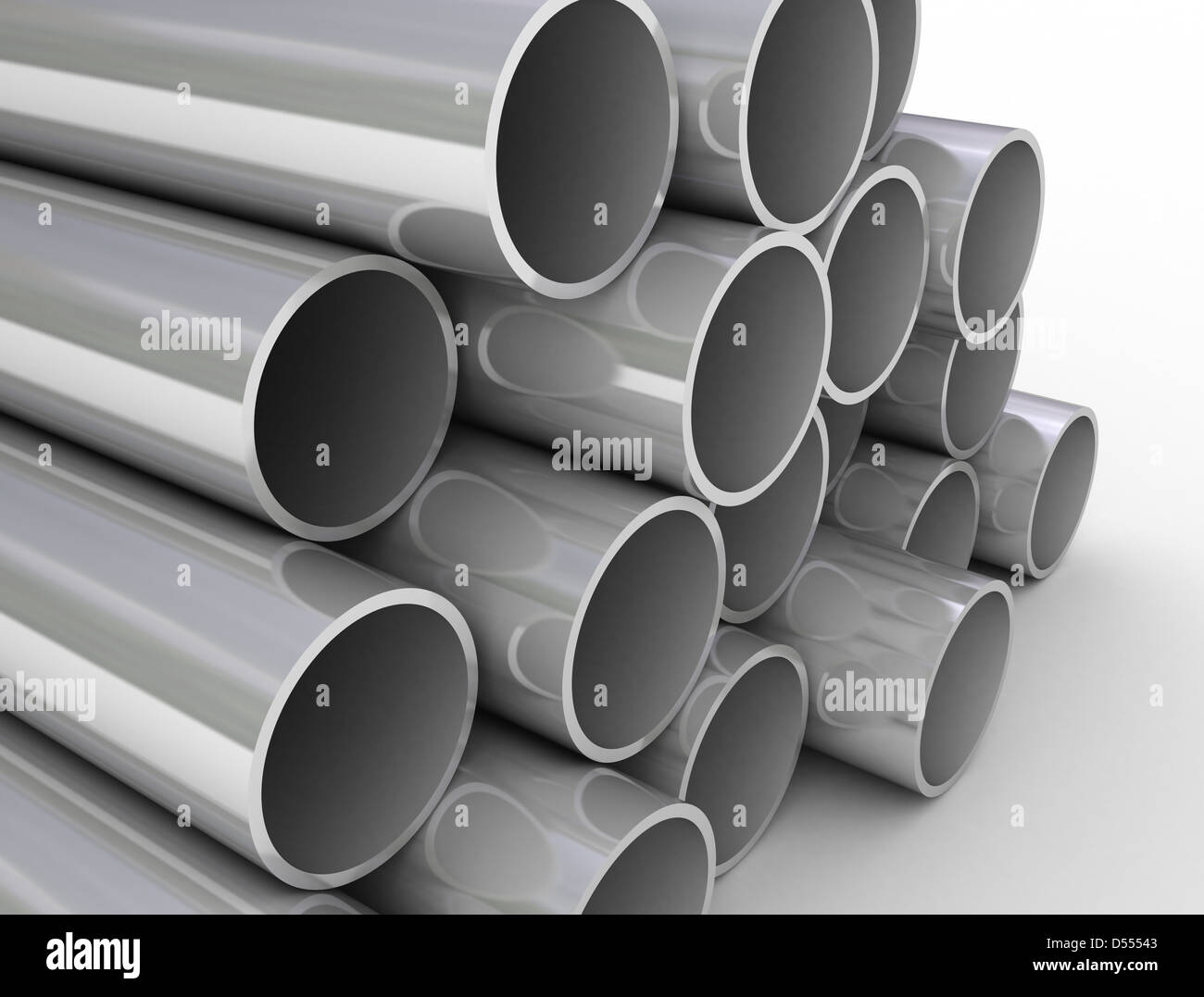 Stack of metal pipes, close up Stock Photo - Alamy