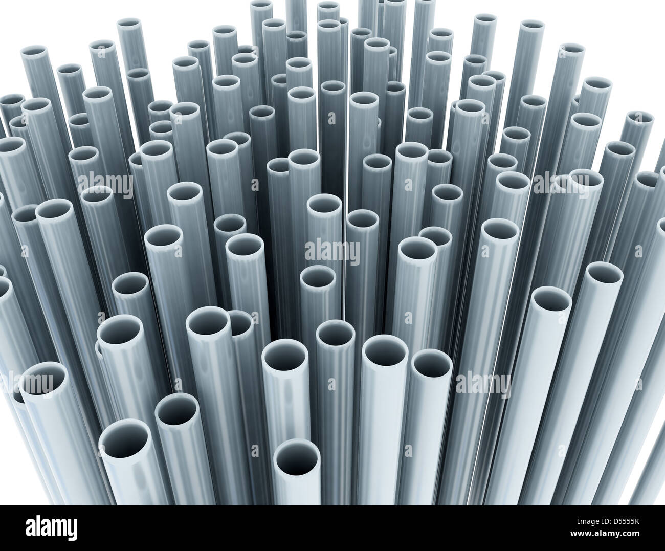 Metal tubes on white background Stock Photo - Alamy