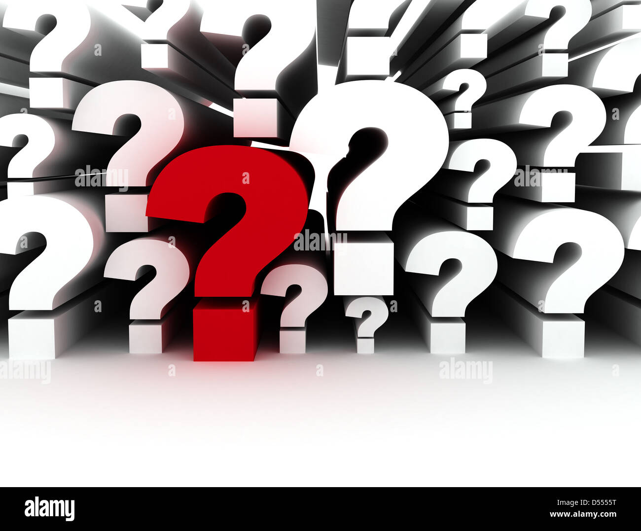 Single red question mark standing out Stock Photo - Alamy