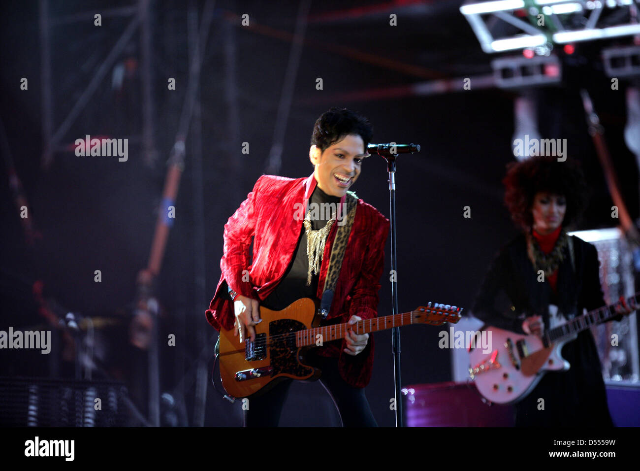 The rock/ pop/ funk musician Prince in concert at the annual Sziget ...