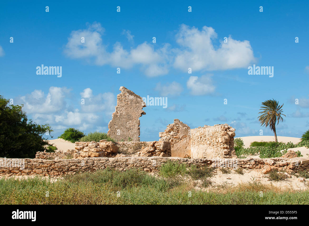 Stone ruins under blue sky Stock Photo - Alamy