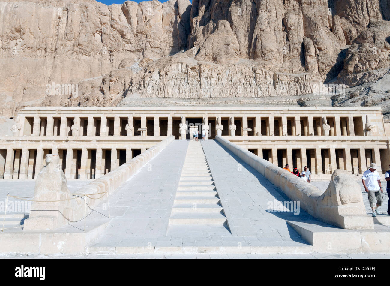 Thebes. Egypt. The Mortuary Temple of Hatshepsut at Deir al-Bahri was built for Queen Hatshepsut ...