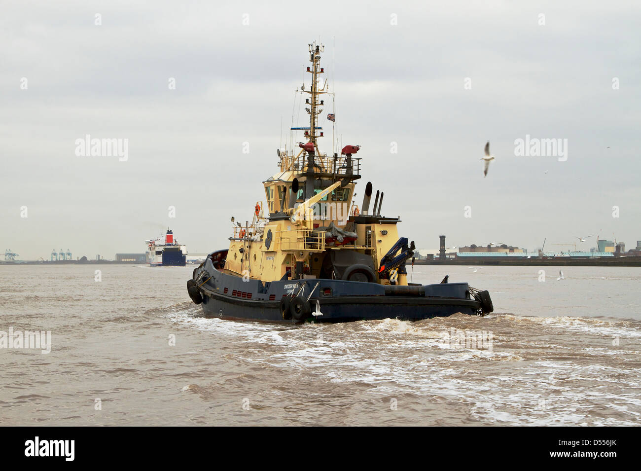 Liverpool tug, SVITZER NARI ,travelling in river Mersey. Liverpool ...