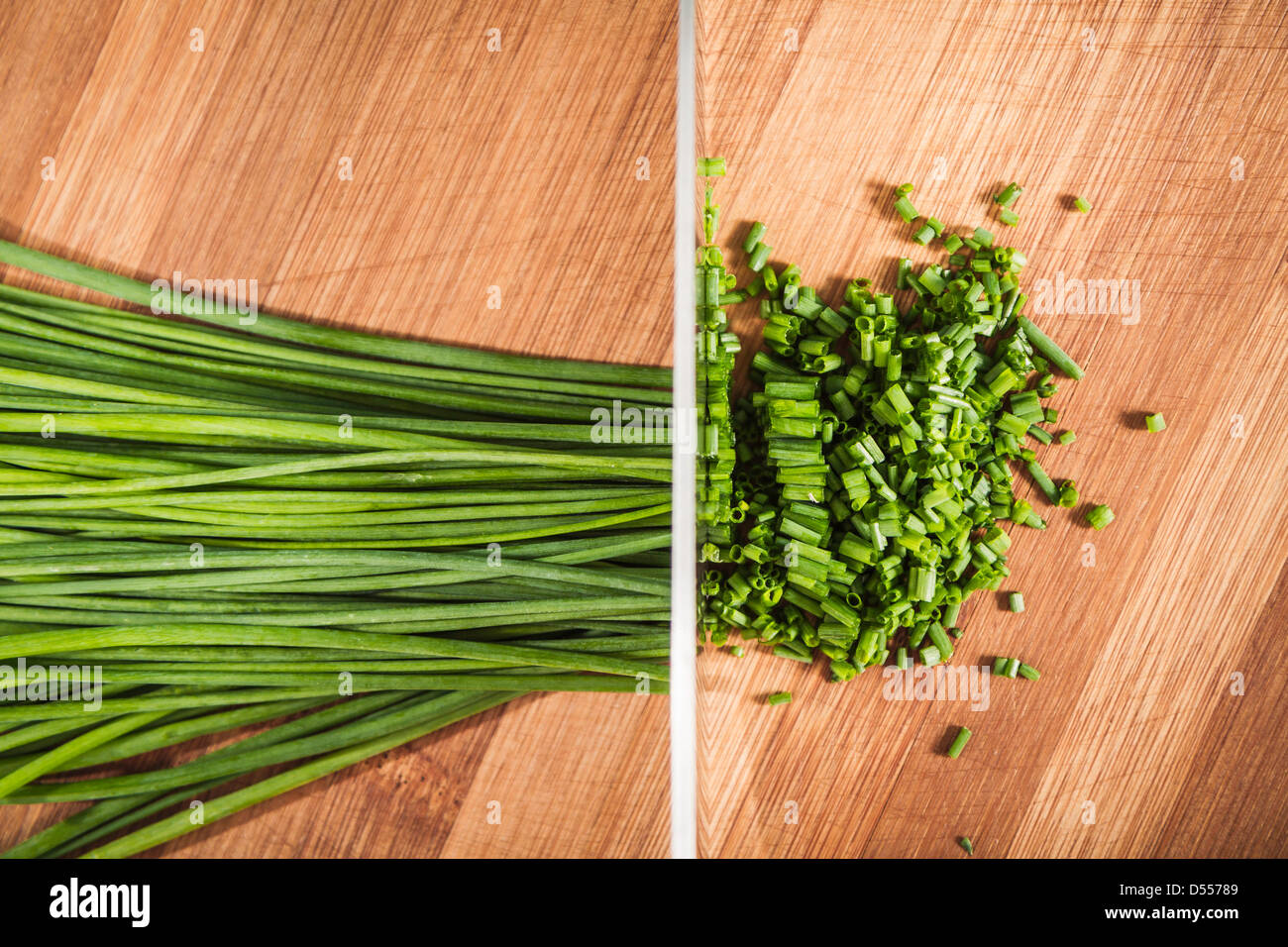 Diptych of whole and chopped chives Stock Photo - Alamy