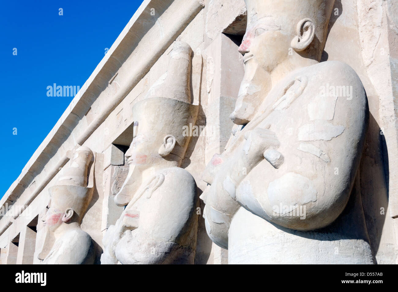 Thebes. Egypt. Statues of Hapshepsut in the upper terrace of the ...