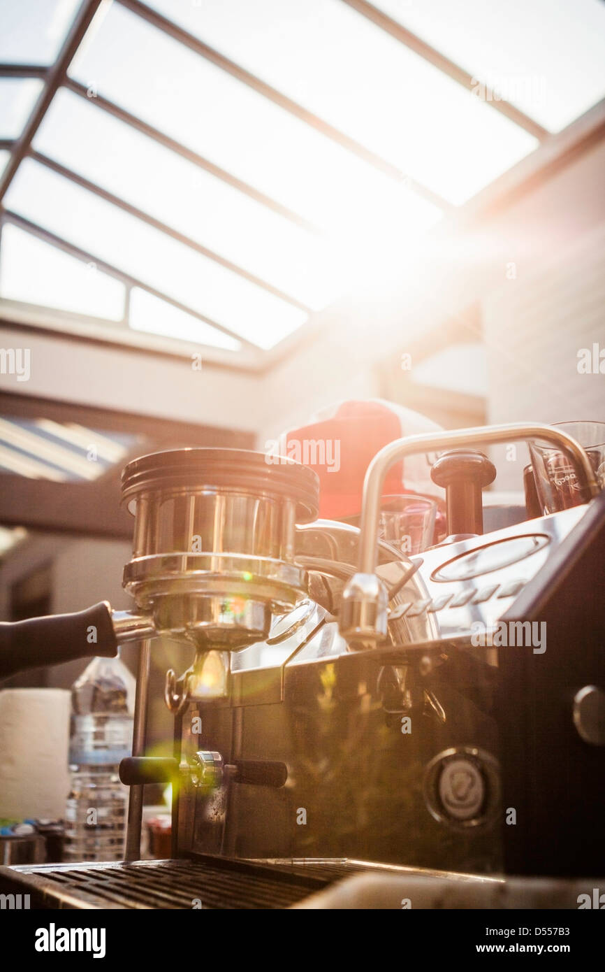 Espresso machine in coffee shop Stock Photo - Alamy