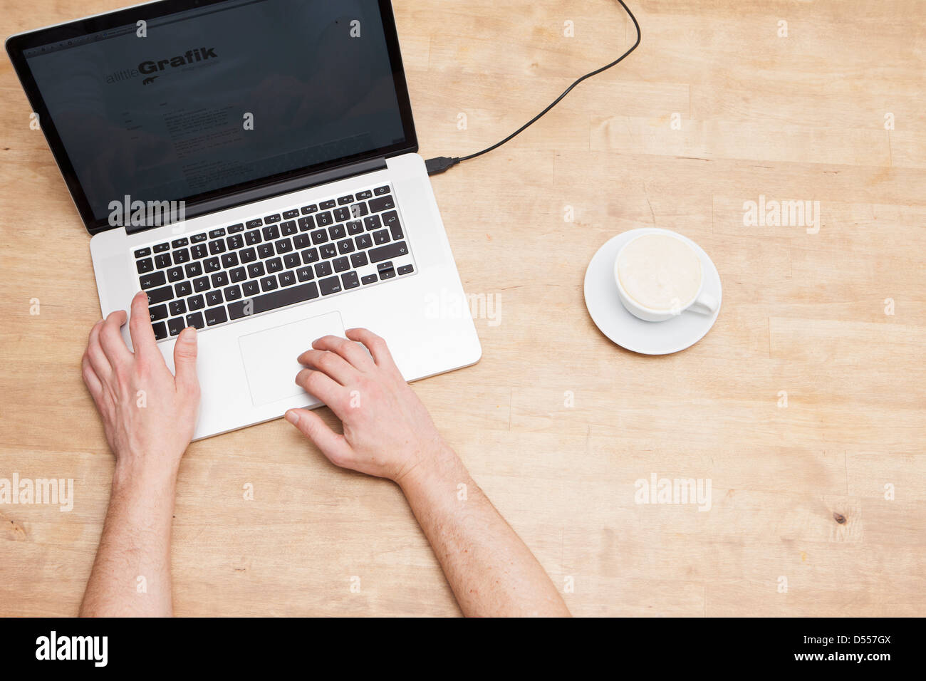 Mature man 50 55 years home working laptop computer hi-res stock ...