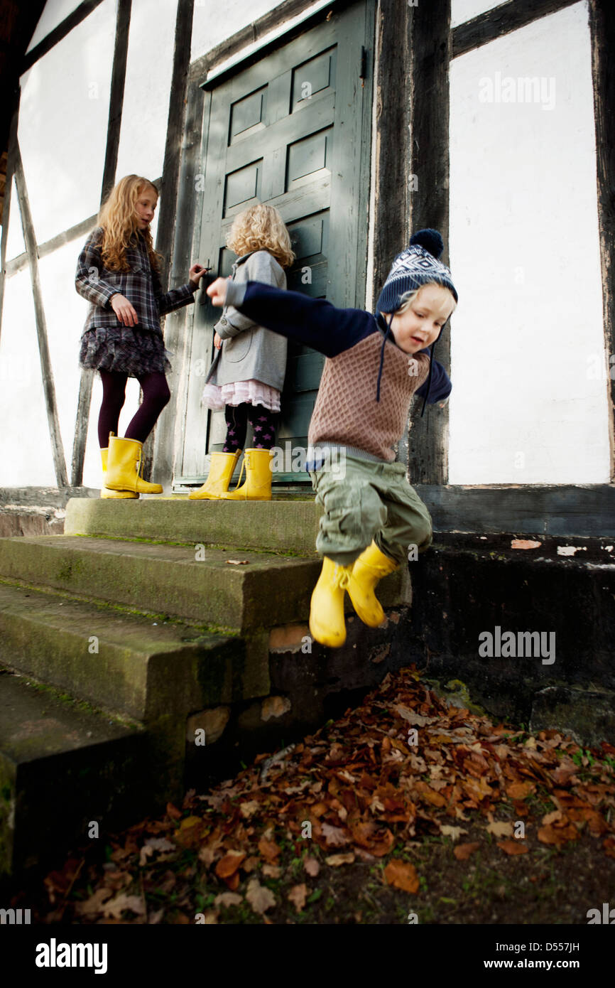Europe children excitement jumping relaxation hi-res stock photography ...