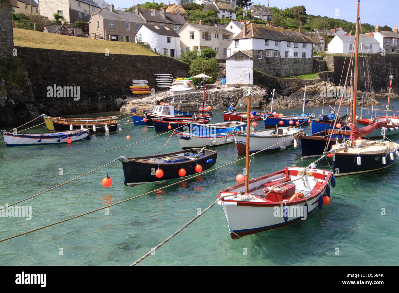 Coverack Cornwall England UK coast fishing village Stock Photo - Alamy