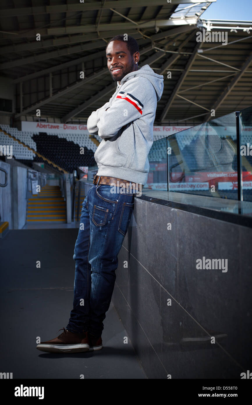 Portrait photographs of Swansea City winger Nathan Dyer, taken at The ...