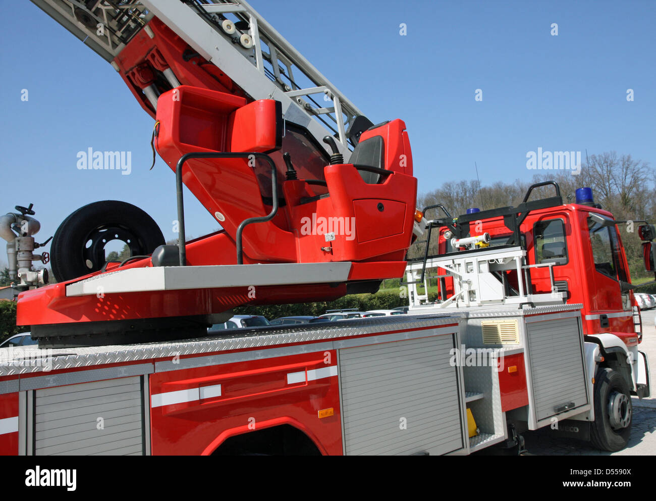 cabin with a command console fire trucks to manoeuvre the automatic ...