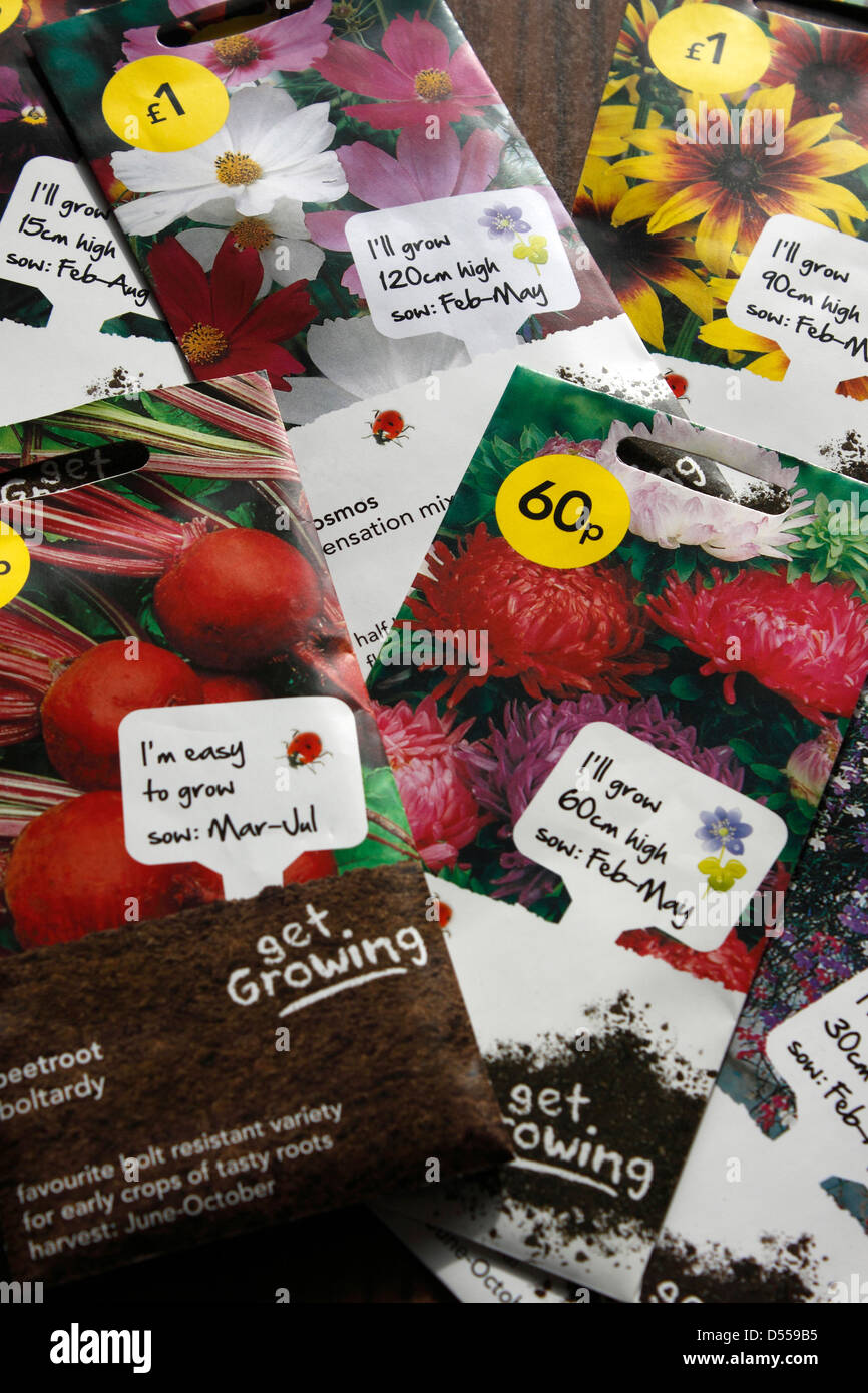 ASSORTED SEED PACKETS Stock Photo - Alamy