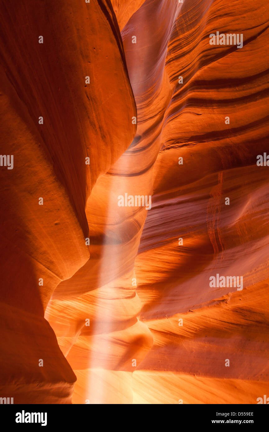Light beam in Antelope Canyon in Arizona - USA Stock Photo - Alamy