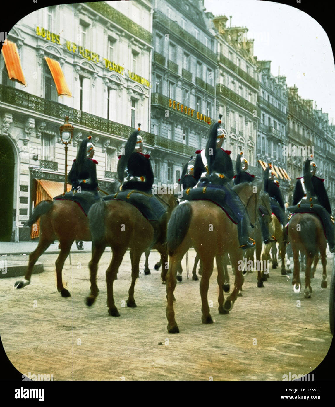 A street scene from the 1900 Paris Exposition, showing architectural ...