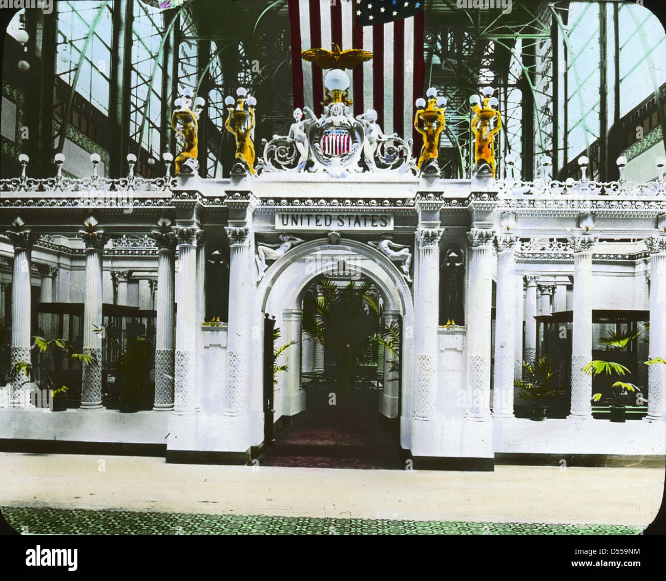 A view of the United States Pavilion's electrical section at the 1900 ...