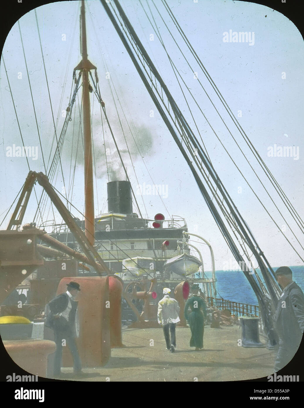 A ship is docked during the 1900 Paris Exposition, showcasing maritime ...