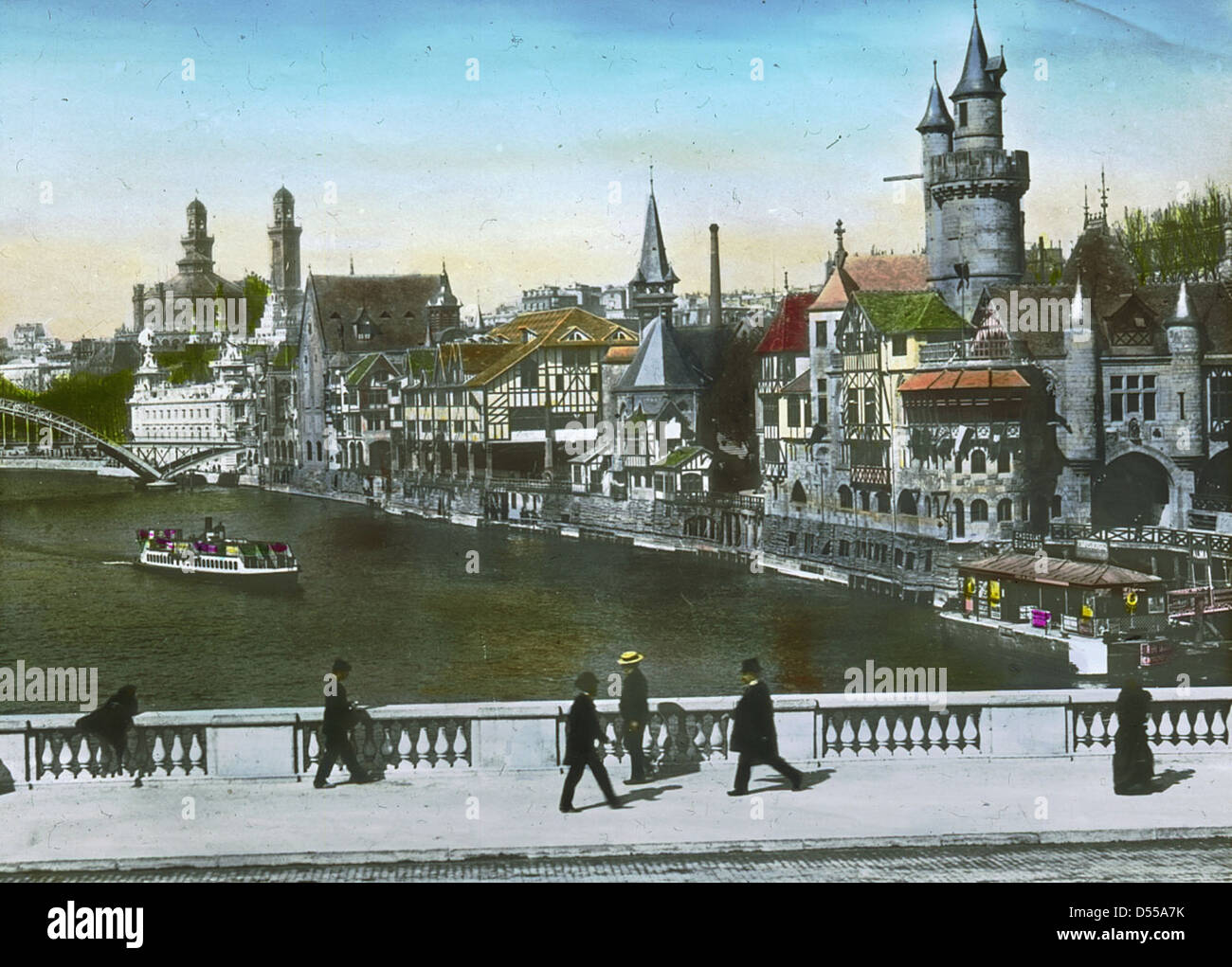 A photograph from the 1900 Paris Exposition featuring a reproduction of ...