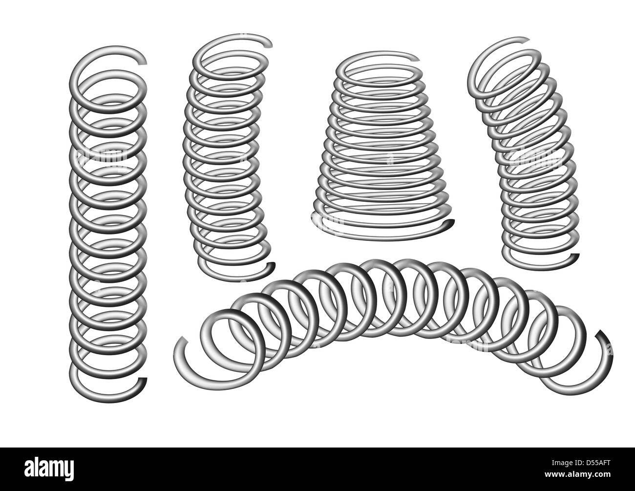 set of springs isolated on white Stock Photo - Alamy