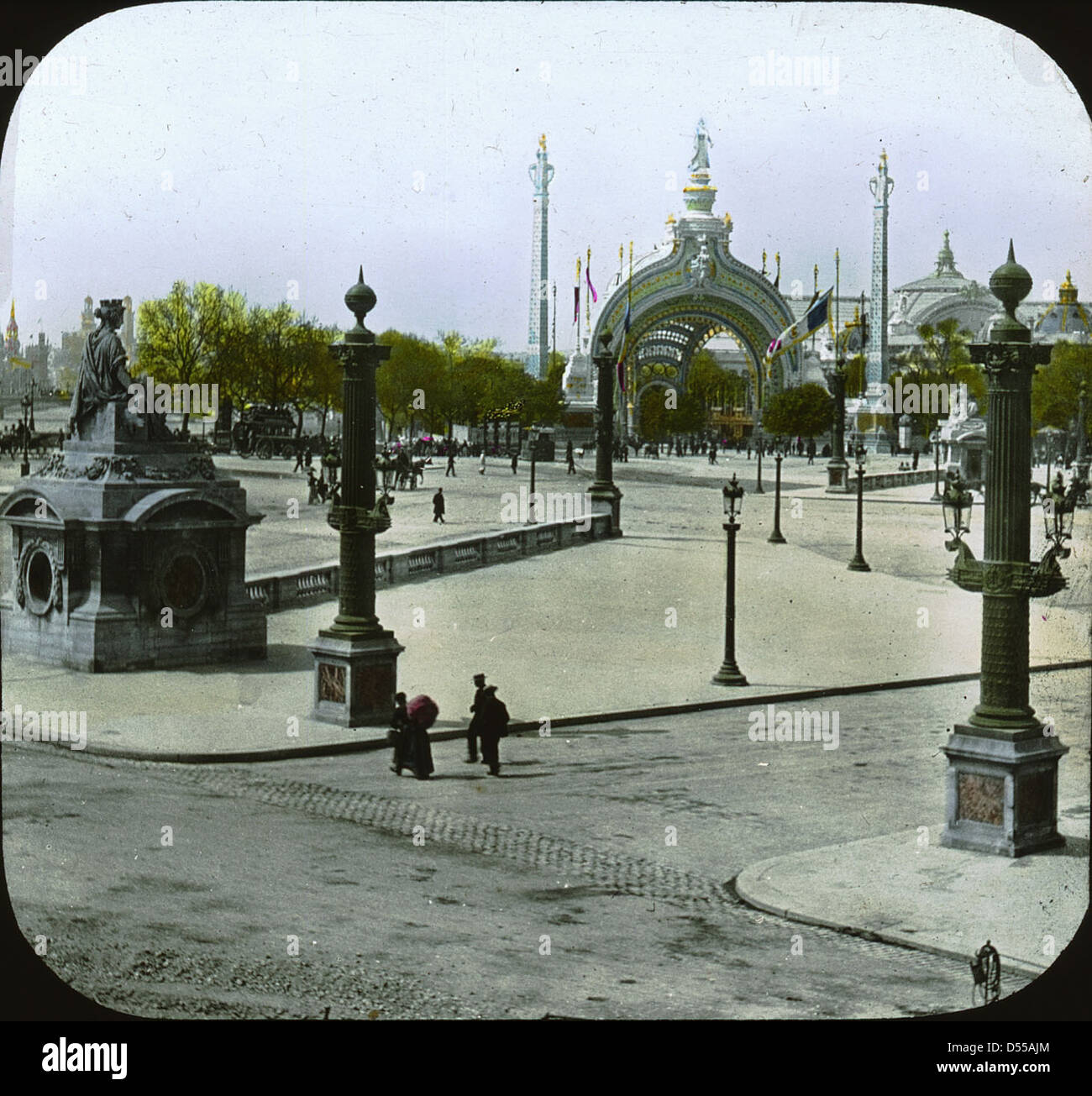 This image from the 1900 Paris Exposition shows the entrance gate at ...