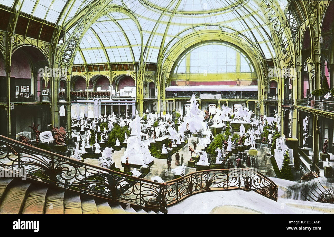 A photograph of the Grand Palais at the 1900 Paris Exposition, with ...