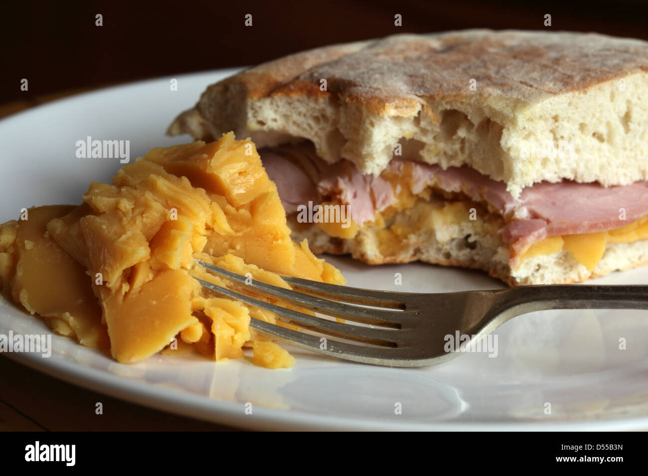 A pease pudding and ham sandwich is served in stottie cake and a side ...