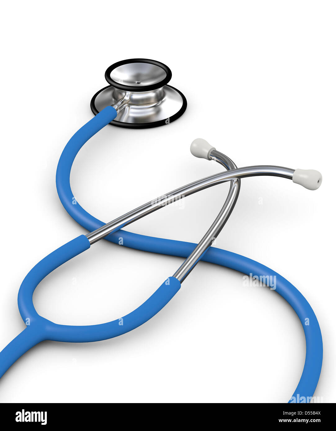 Blue stethoscope isolated on white (3D render Stock Photo - Alamy