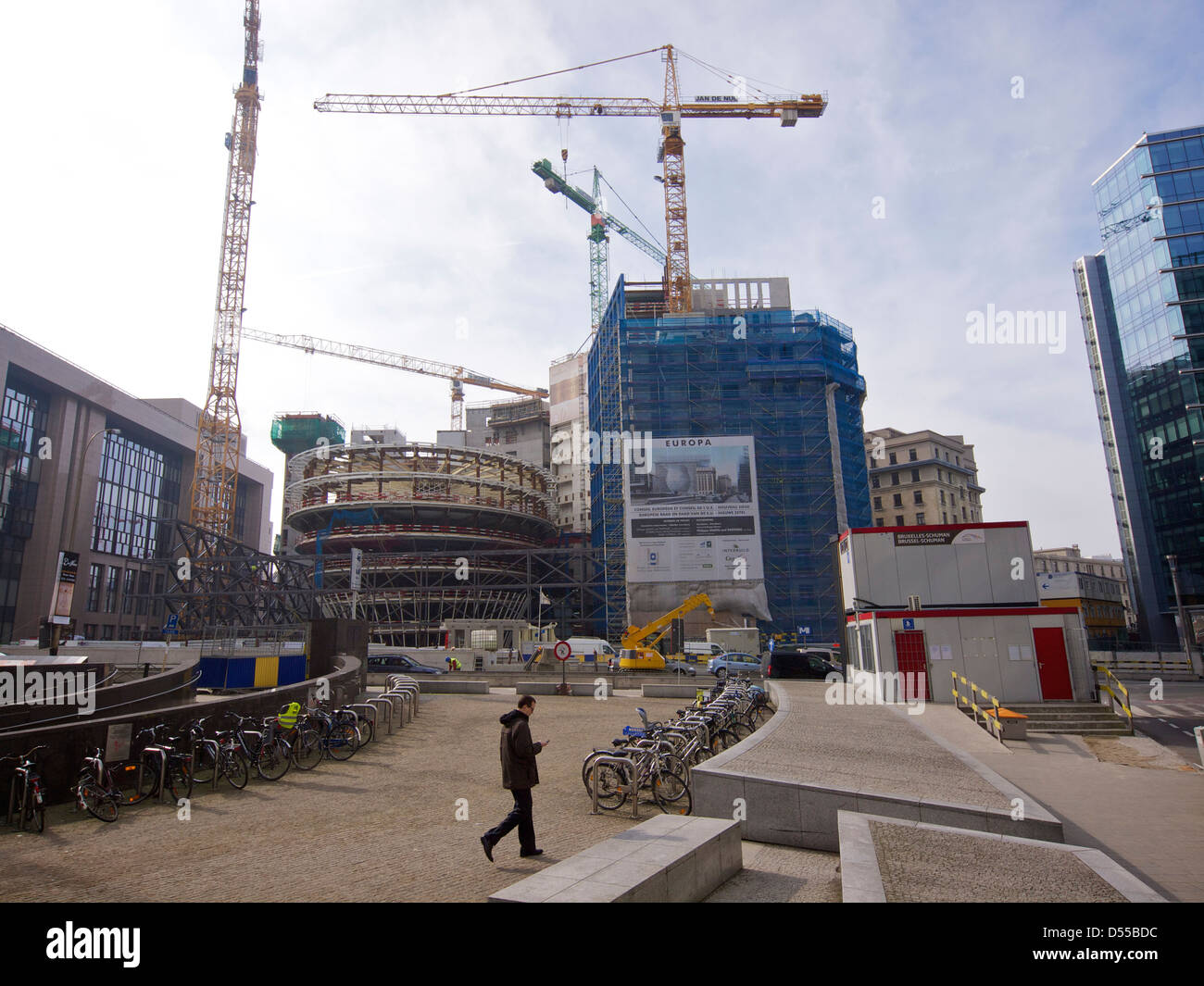 New building of the Council of Europe being constructed in Brussels ...