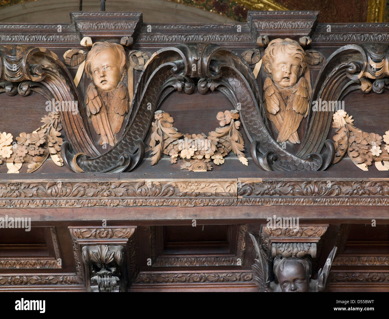 Saint Paul's Cathedral Bishop's choir or quire stalls details Stock ...