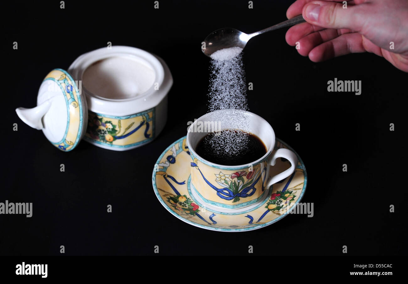 (ILLUSTRATION) An illustration dated 25 March 2013 shows sugar being ...