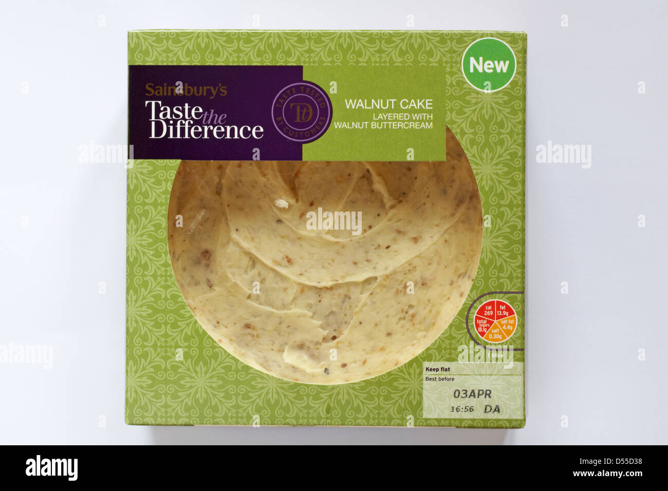 Sainsbury's Taste the Difference Walnut cake layered with walnut ...