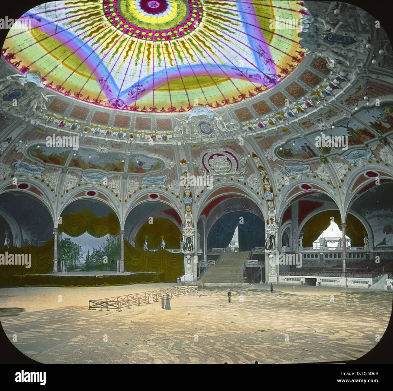 A scene from the 1900 Paris Exposition showing the ornate Salle des ...