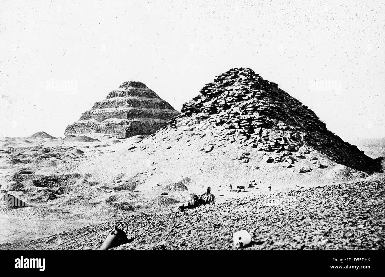 A photograph of the Sakkara necropolis in Egypt, featuring the Step ...