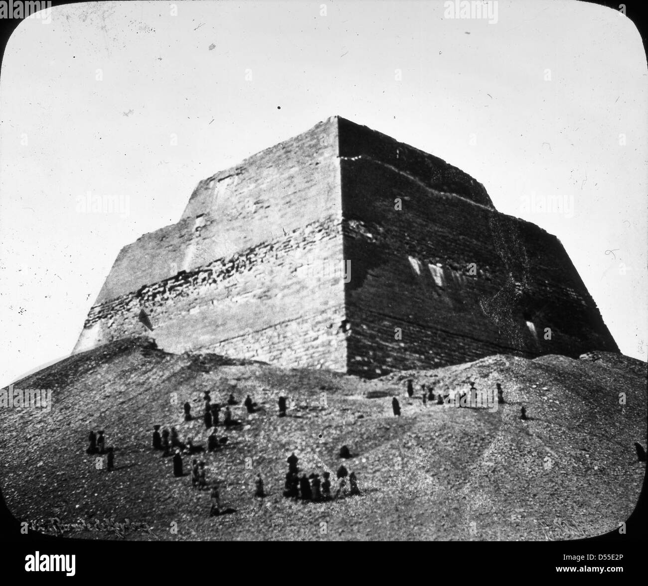A photograph of the collapsed pyramid at Meidum in Egypt, once part of ...