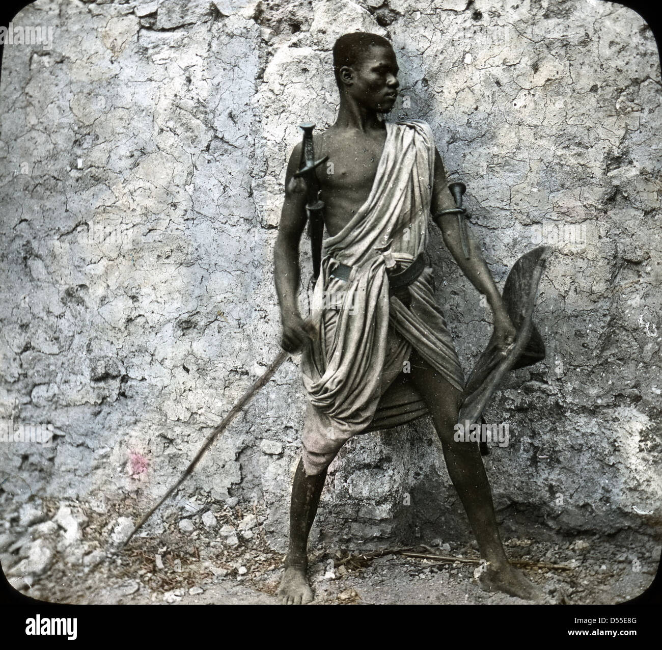 A photograph of a Nubian warrior from ancient Egypt, featuring ...
