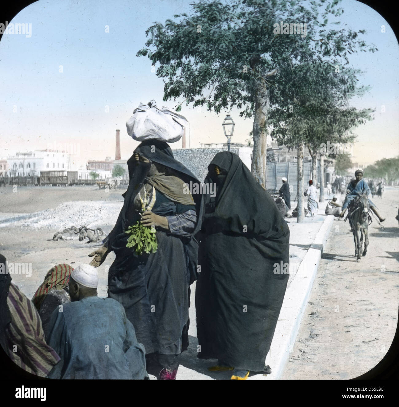 A veiled woman in Cairo, Egypt, captured in this photograph. The image ...