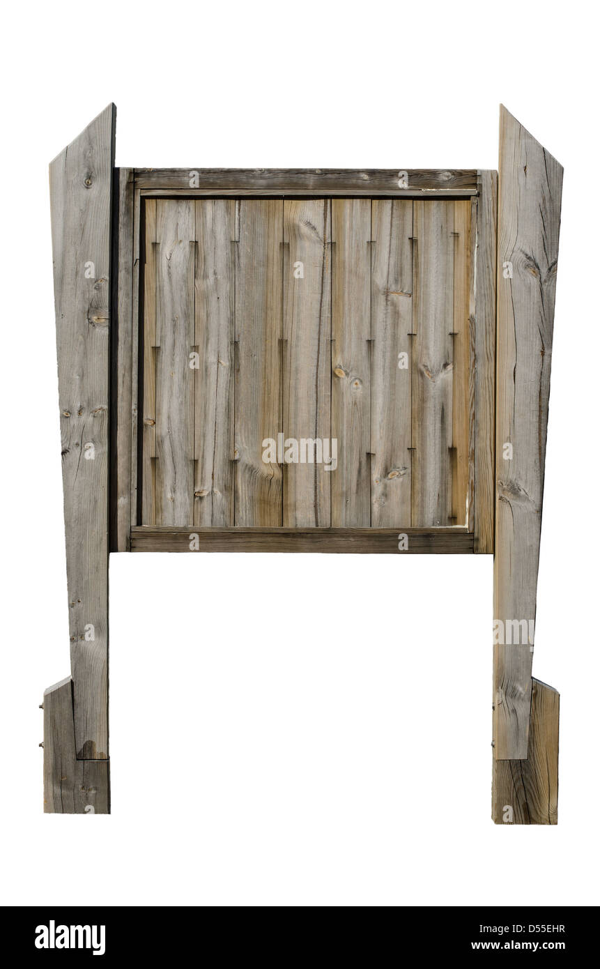 Natural wooden sign isolated on white background Stock Photo - Alamy