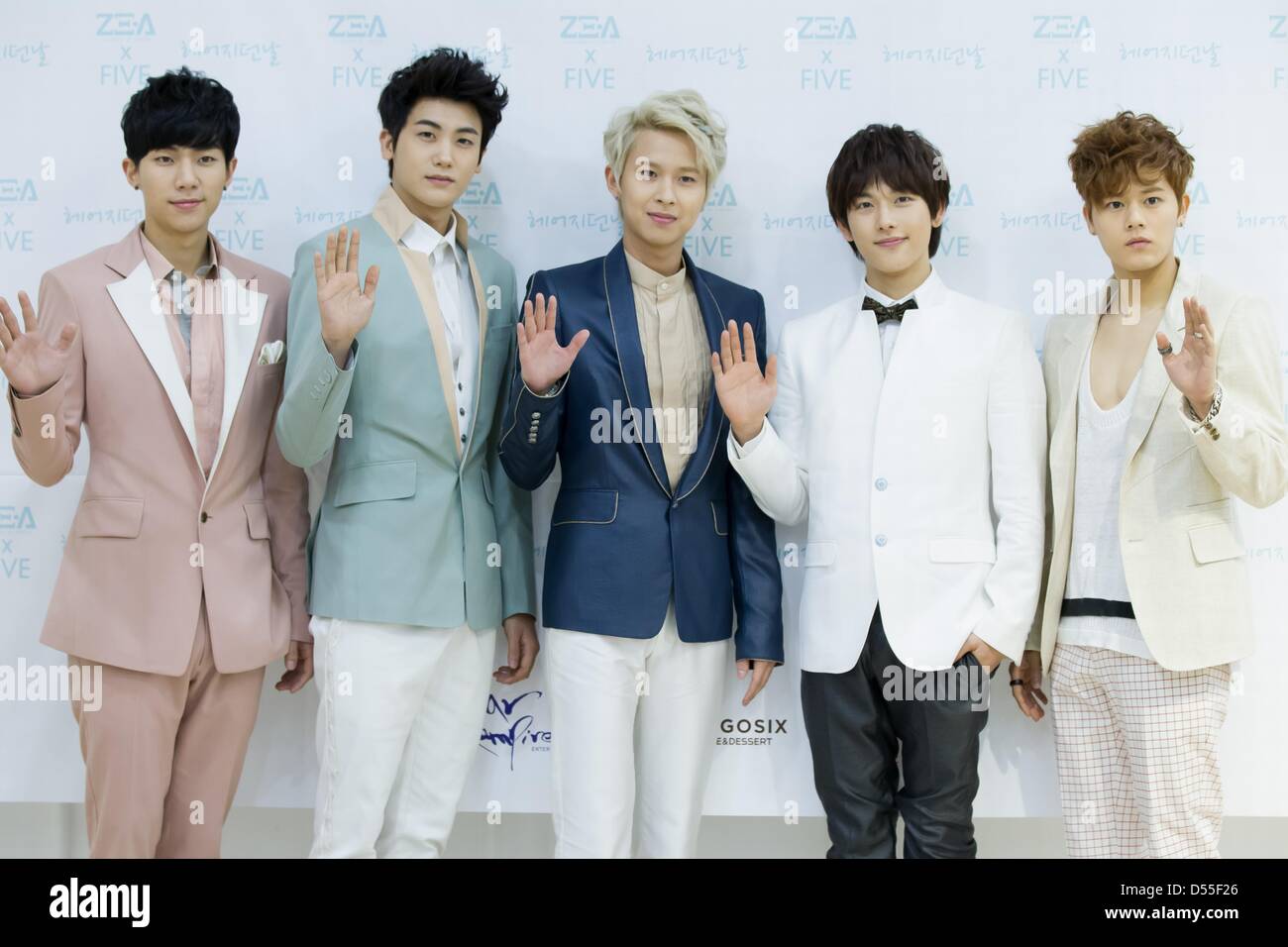 ZE:A-FIVE at press conference of their upcoming showcase in Seoul, Korea on Sunday March 24 ...