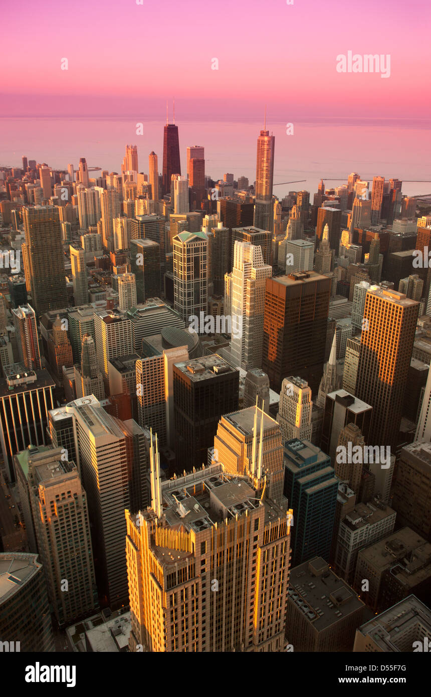 DOWNTOWN LOOP SKYLINE CHICAGO ILLINOIS USA Stock Photo - Alamy