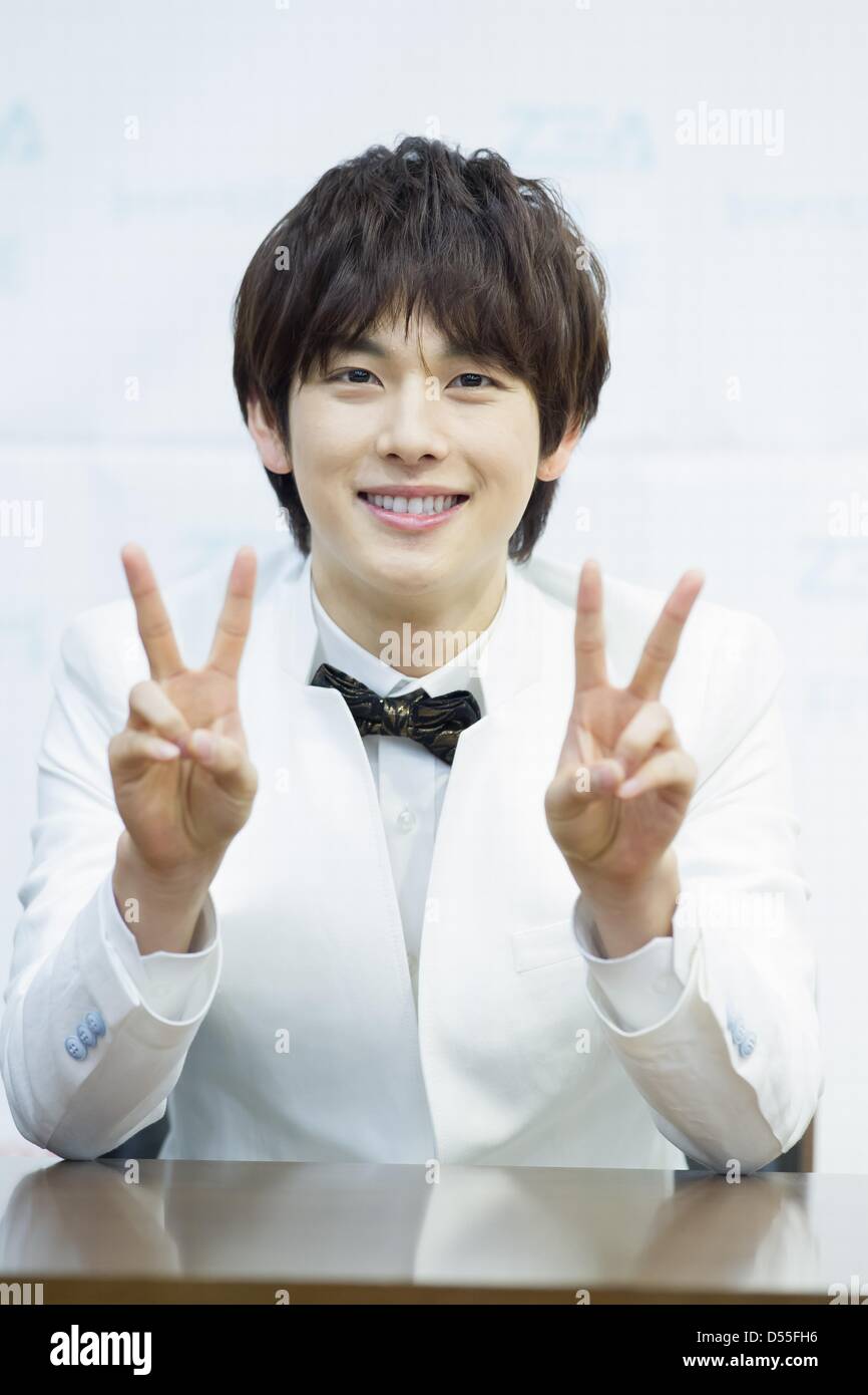 ZE:A-FIVE at press conference of their upcoming showcase in Seoul, Korea on Sunday March 24 ...