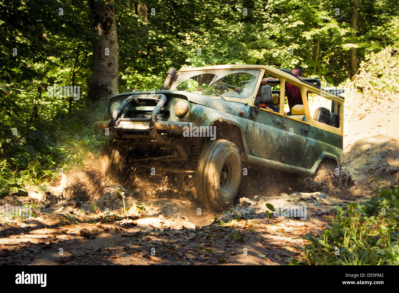 Soviet and Russian suv UAZ in the mountains of the Caucasus Stock Photo ...