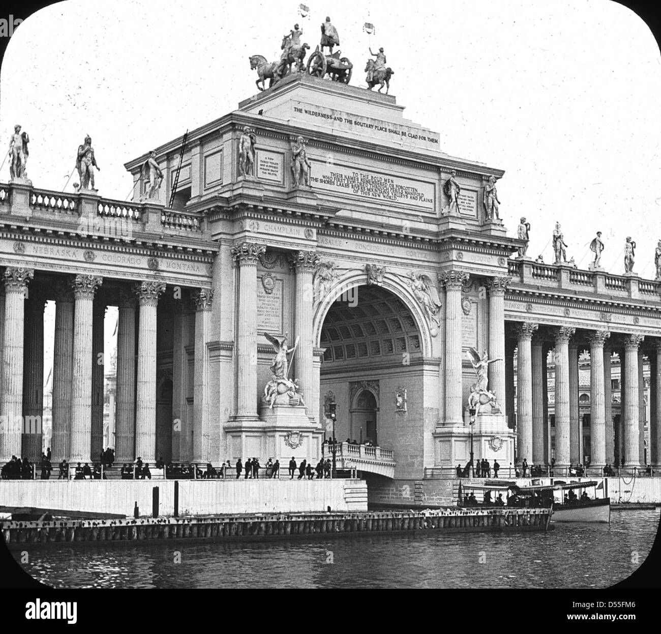 A photograph of the Grand Arch of the Peristyle at the 1893 World's ...