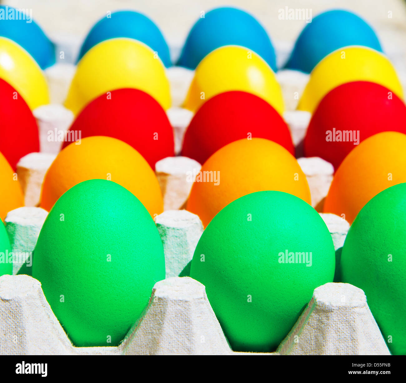 Different colorful Easter eggs, happy holiday, chicken egg, traditional ...