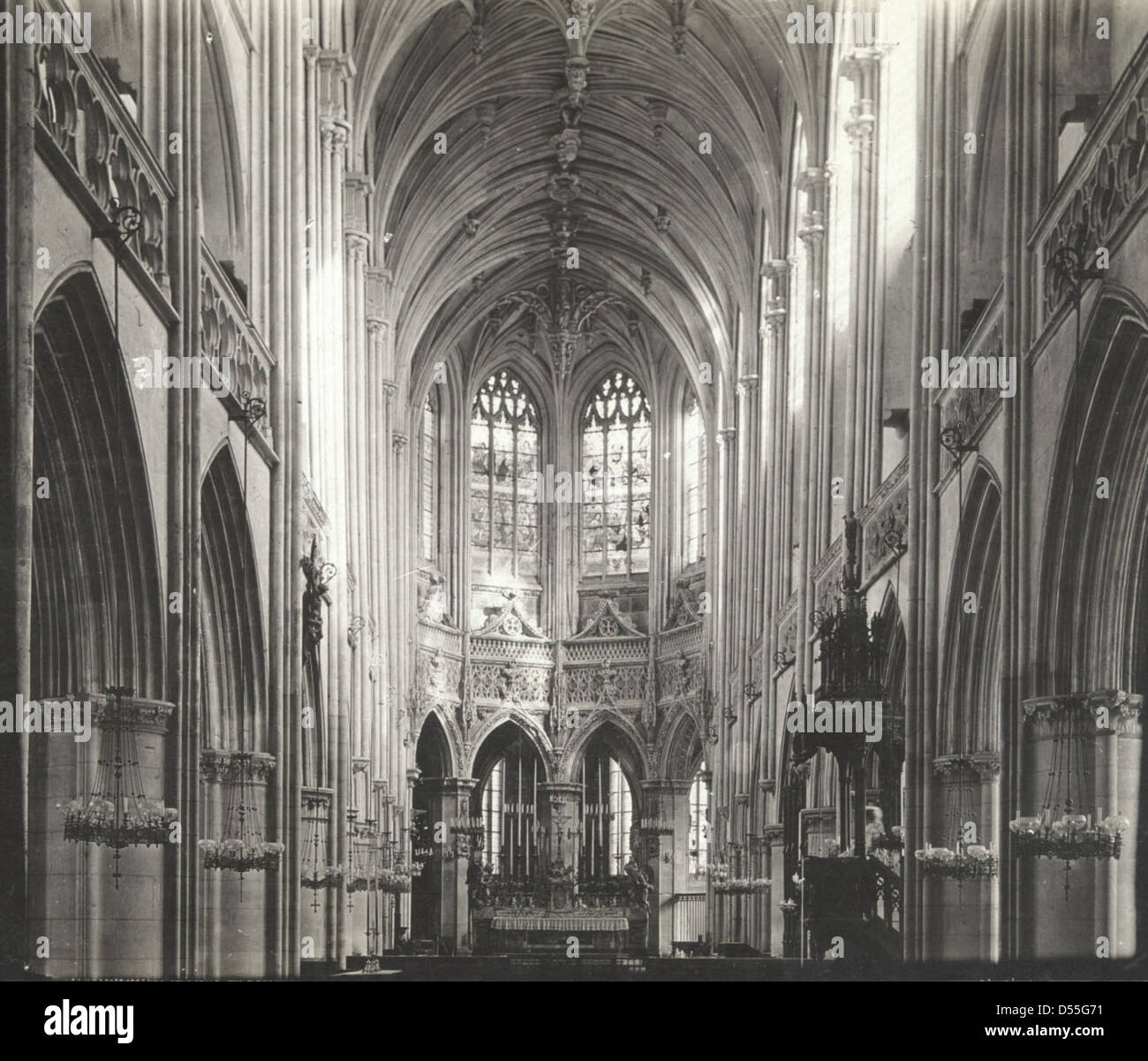The Church of St. Pierre in Caen, France, photographed in 1903. This ...
