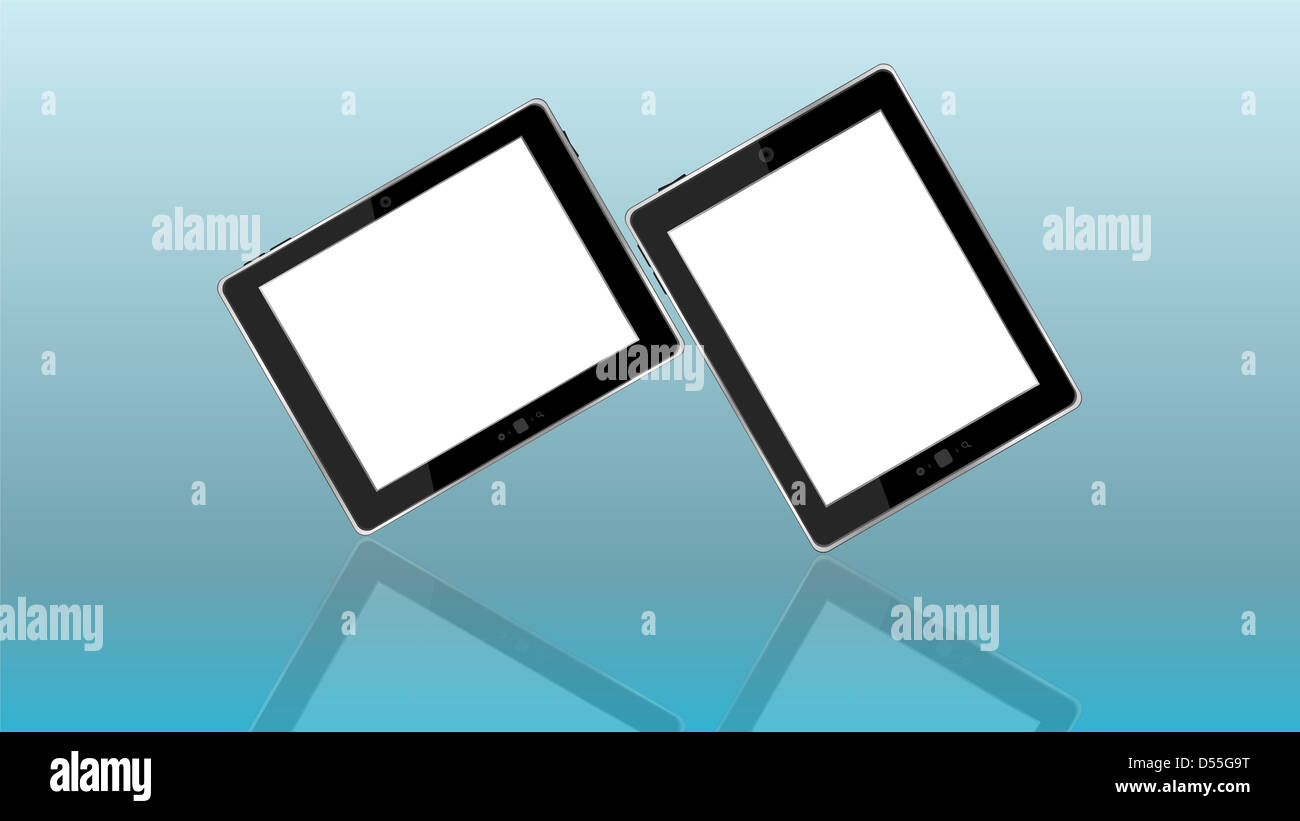 Black abstract tablet computer (tablet pc) on white background, Modern ...