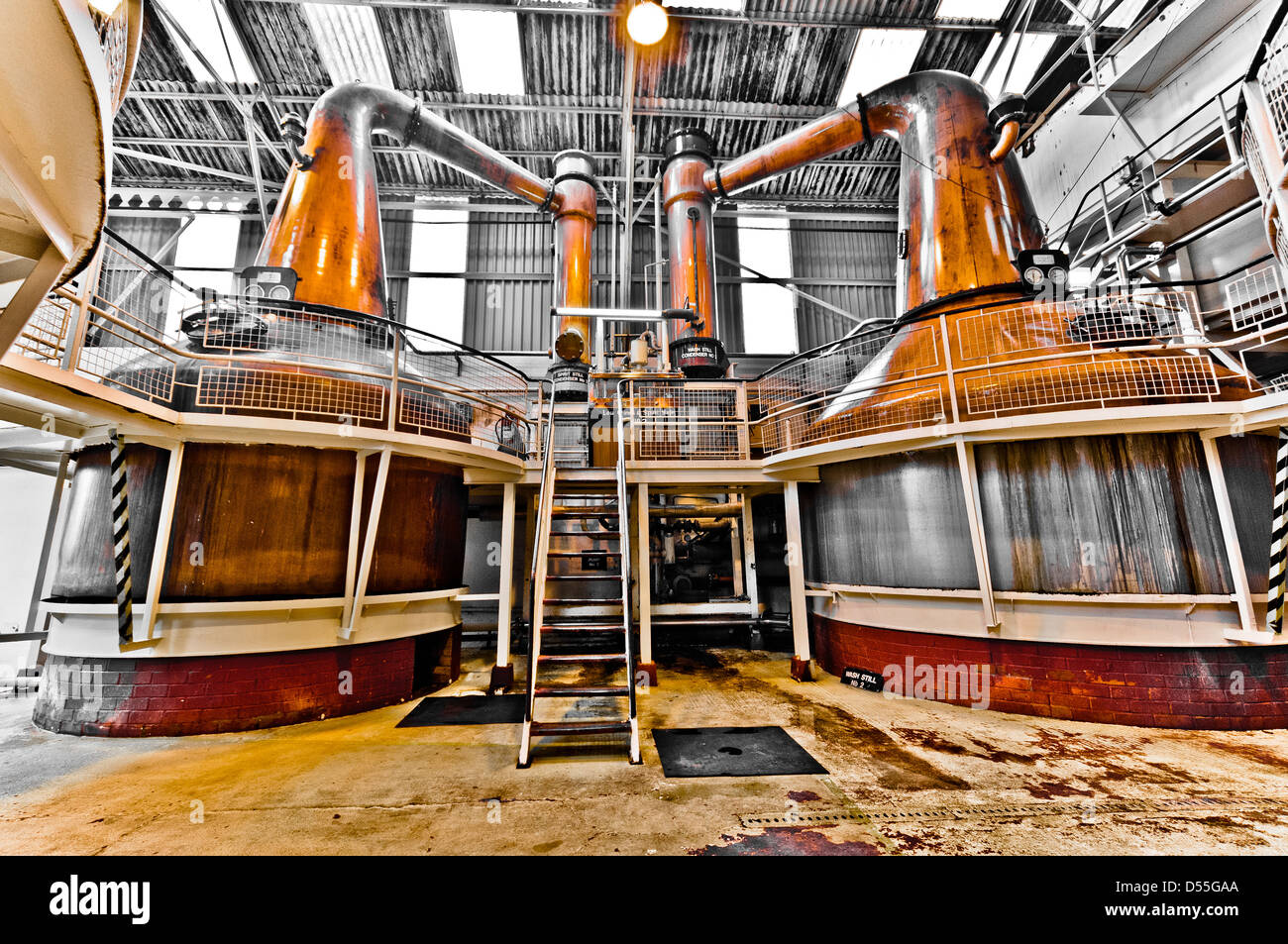 Interior shots of the Ben Nevis distillery stills safe and vats Stock ...