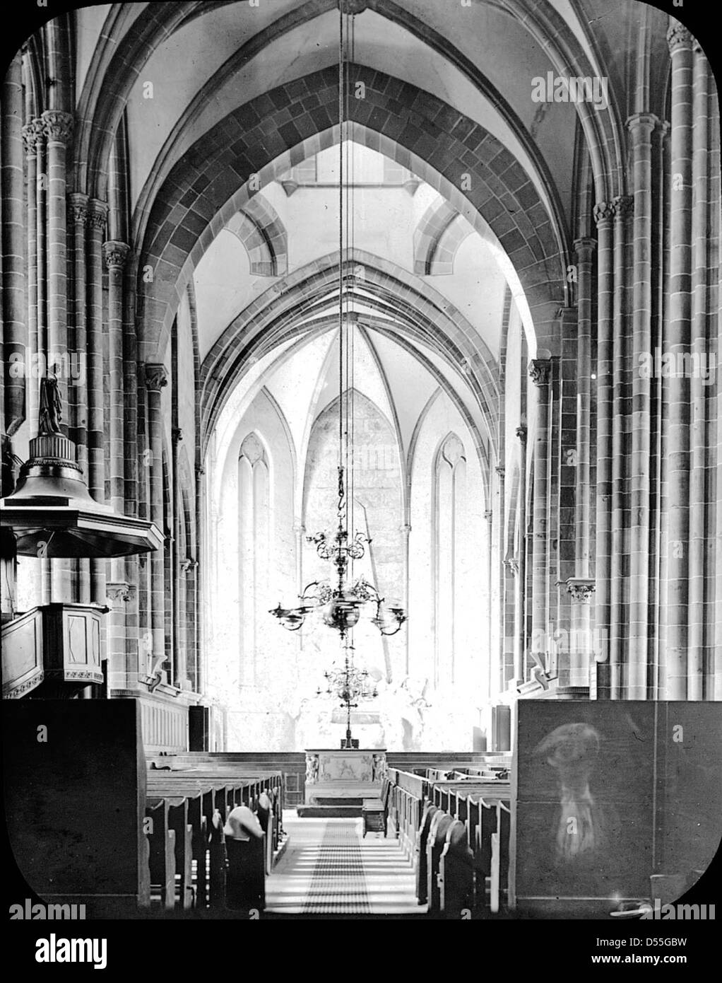 A photograph of the Thomas-Kirche (St. Thomas Church) in Strasbourg ...
