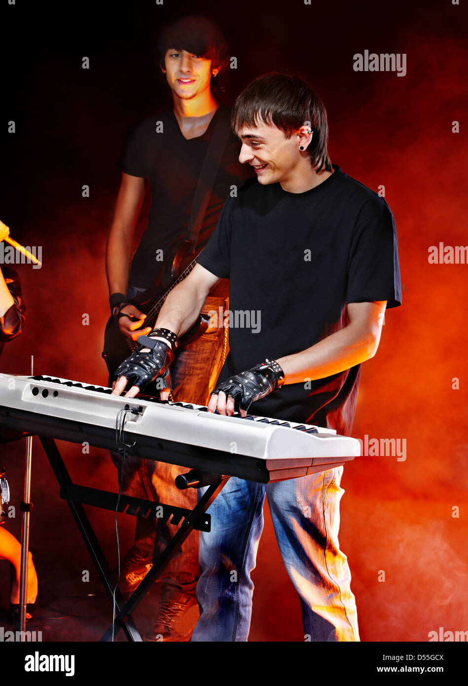 Musical group performance in night club Stock Photo - Alamy
