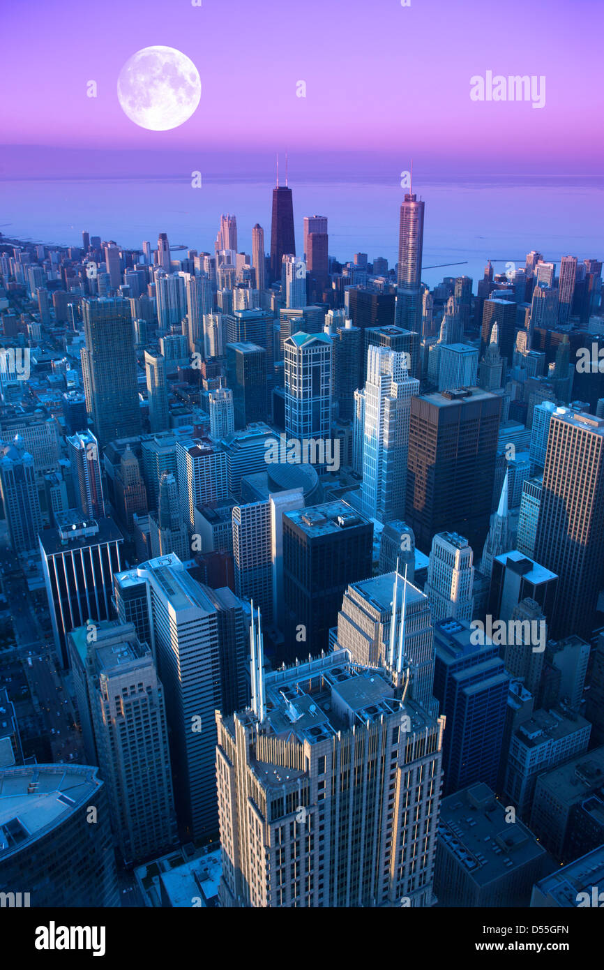 DOWNTOWN LOOP SKYLINE CHICAGO ILLINOIS USA Stock Photo - Alamy
