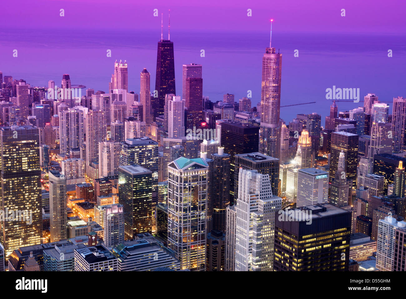 DOWNTOWN LOOP SKYLINE CHICAGO ILLINOIS USA Stock Photo - Alamy