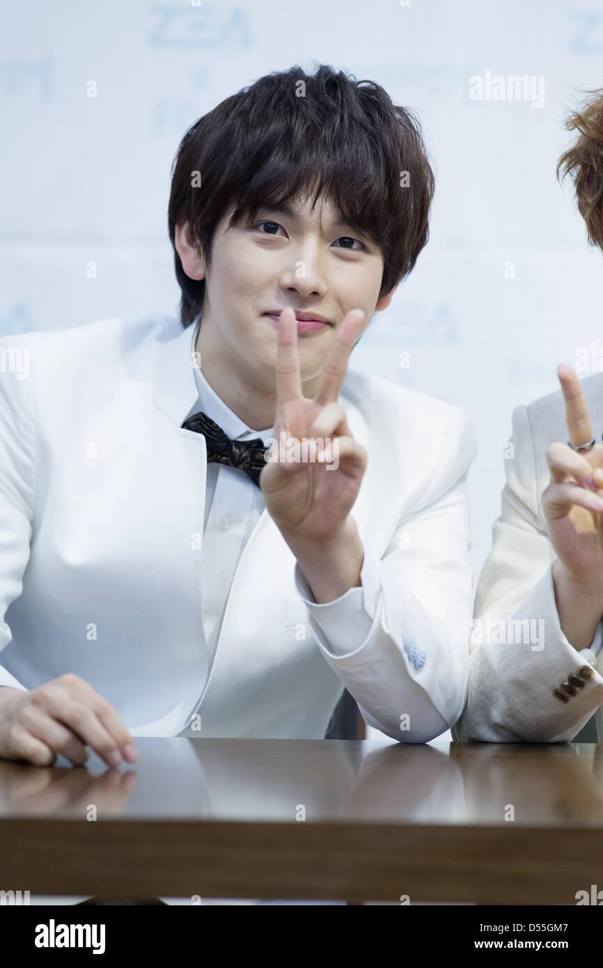 ZE:A-FIVE at press conference of their upcoming showcase in Seoul ...